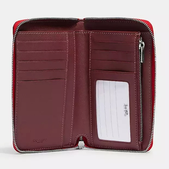 Coach | Bags | Coach Medium Zip Wallet In Signature Canvas With Wild ...